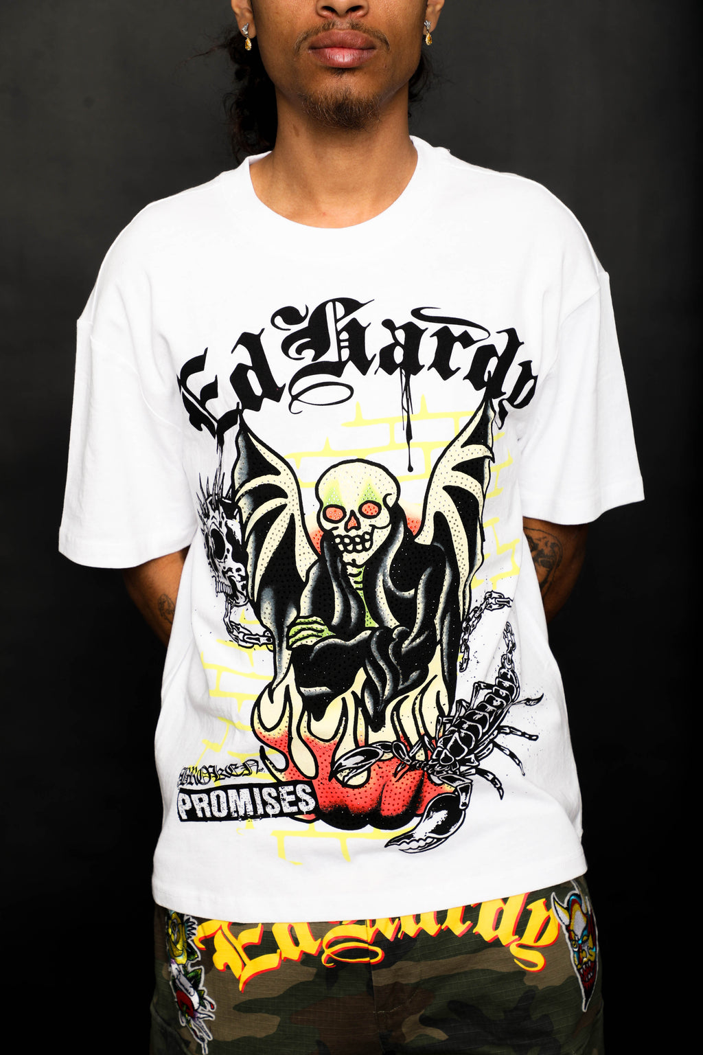 BP x Ed Hardy Rhinestone Miss Me Later Tee White | Broken Promises ...