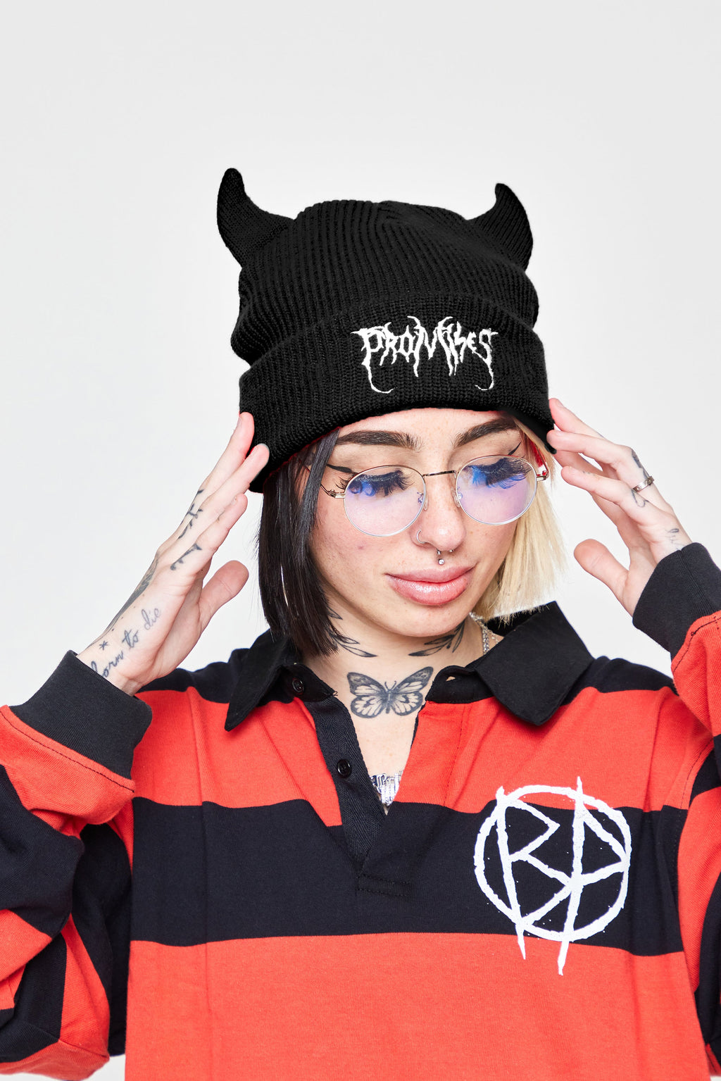 Graveyard Devil Horn Beanie - Black – Broken Promises Co