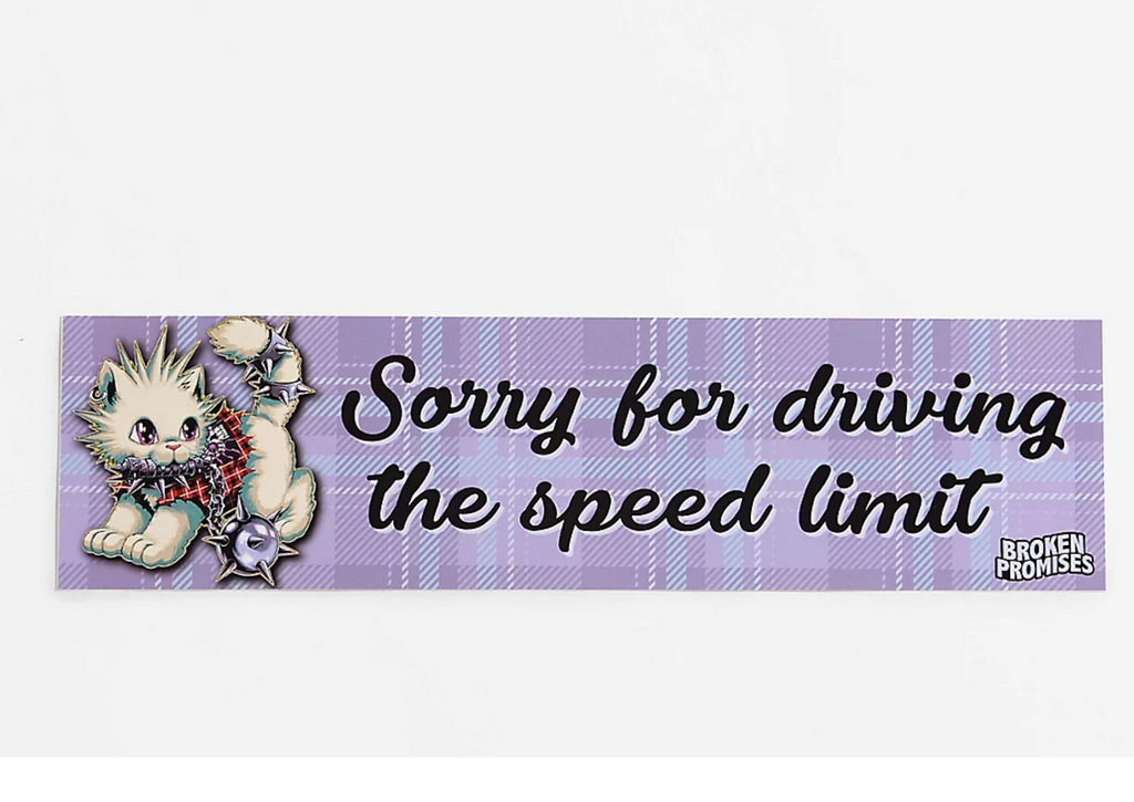 Speed Limit Bumper Sticker – Broken Promises Co