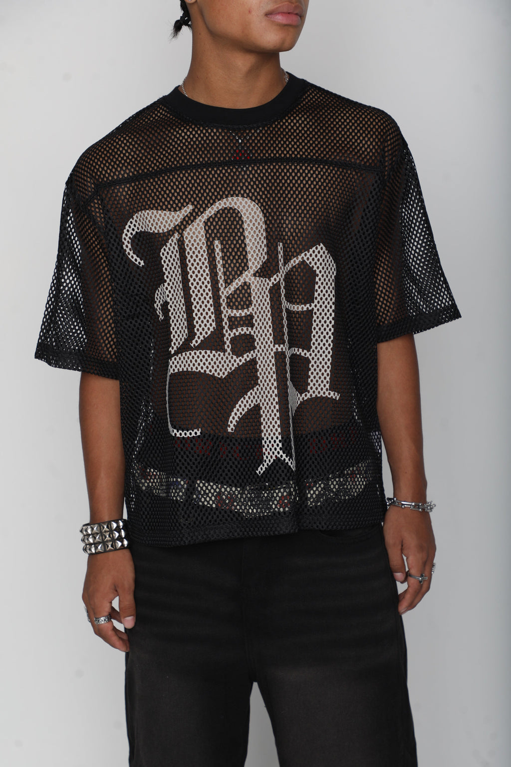 Tradition See-Through Boxy Net T-Shirt Black | Broken Promises – Broken ...